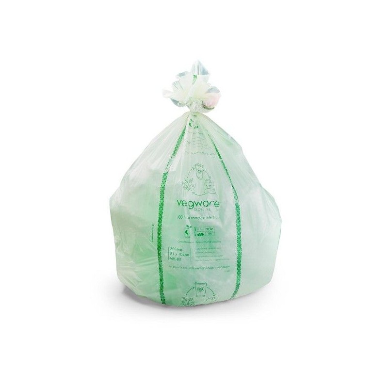 Sacchetto ecologico per la spazzatura, compostabile 70 litri, 320 unità